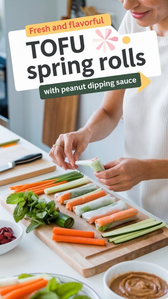Fresh and Flavorful Tofu Spring Rolls with Peanut Dipping Sauce ...